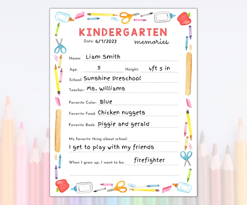 Kindergarten Graduation Keepsake | School Memory Book | Kindergarten ...