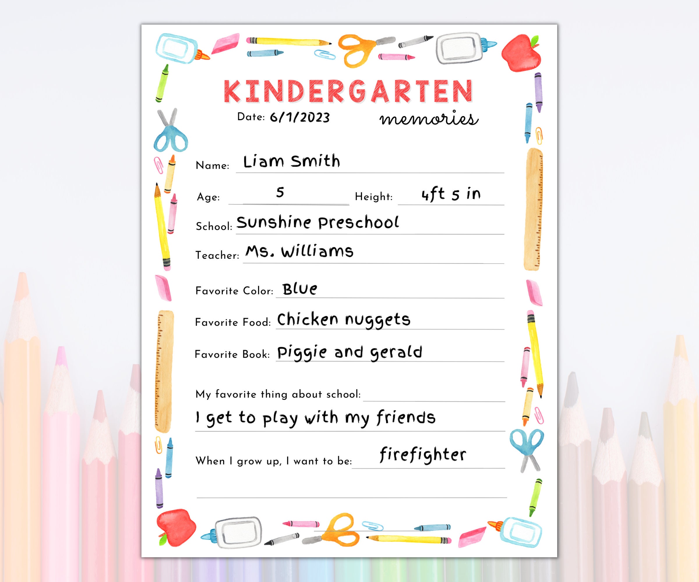 Kindergarten Graduation Keepsake | School Memory Book | Kindergarten ...