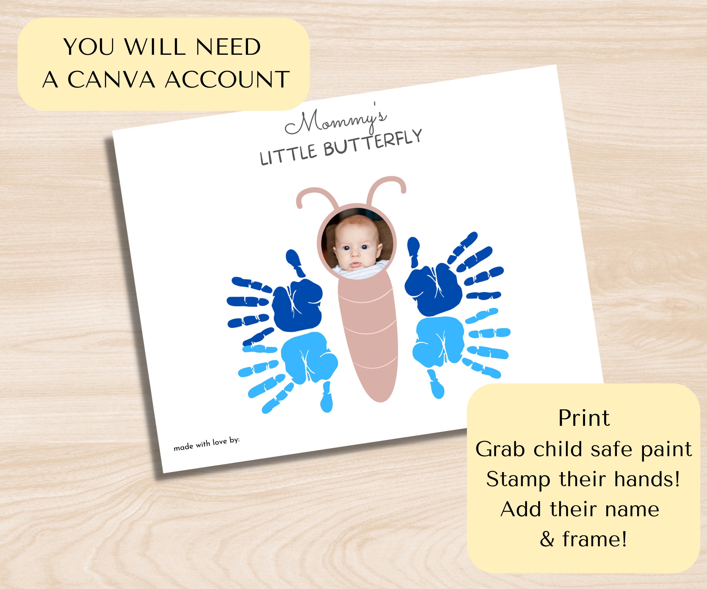 Mothers Day Butterfly Handprint Craft Happy Mothers Day - Etsy