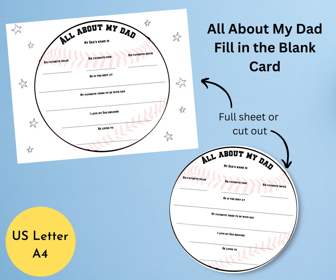 Father's Day All About My Dad Questionnaire | First Father's Day ...