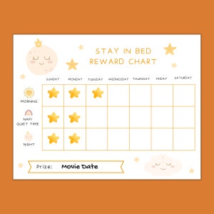 Stay in Bed Reward Chart | Night Time Reward Chart | Toddler Reward ...