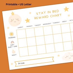 Stay in Bed Reward Chart | Night Time Reward Chart | Toddler Reward ...