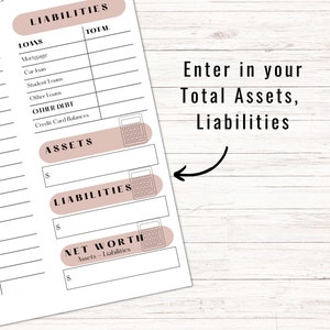 Net Worth Tracker Printable | Net Worth Annual Worksheet | Monthly ...