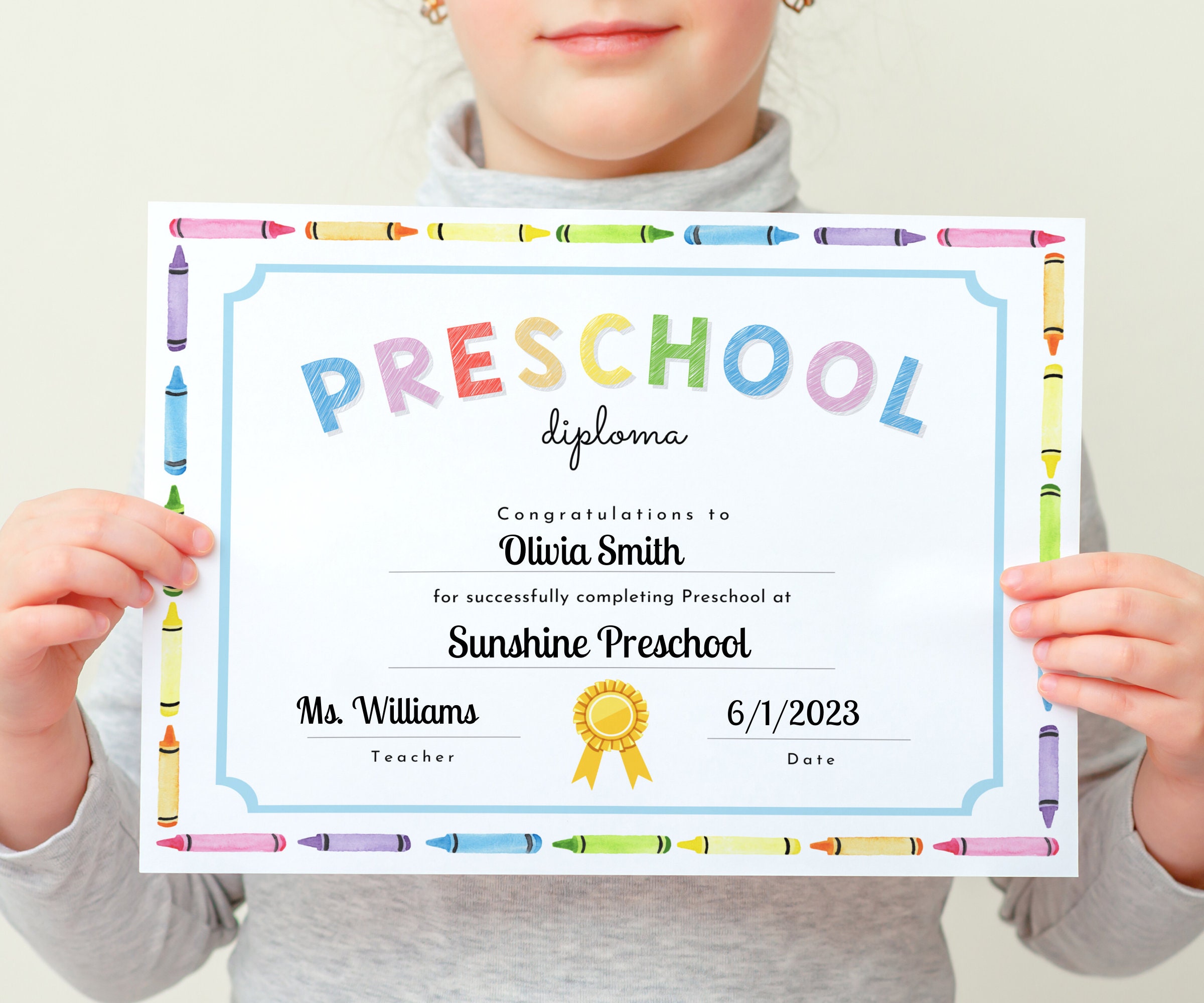 Printable Preschool Graduation Diploma Preschool Certificate - Etsy