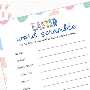Printable Easter Word Scramble Game | Family Game Night | Easter ...