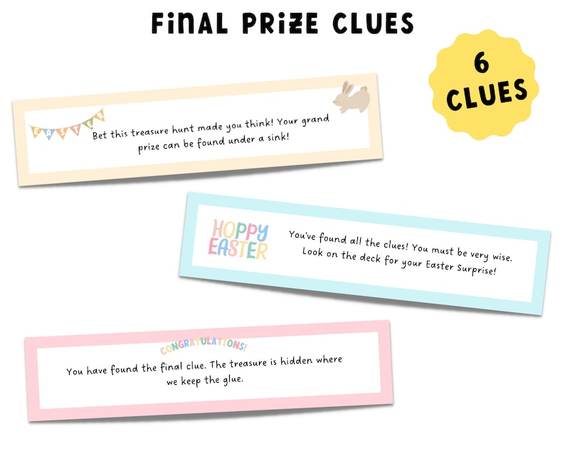 Easter Egg Scavenger Hunt Clues | Printable Treasure Hunt for Kids ...