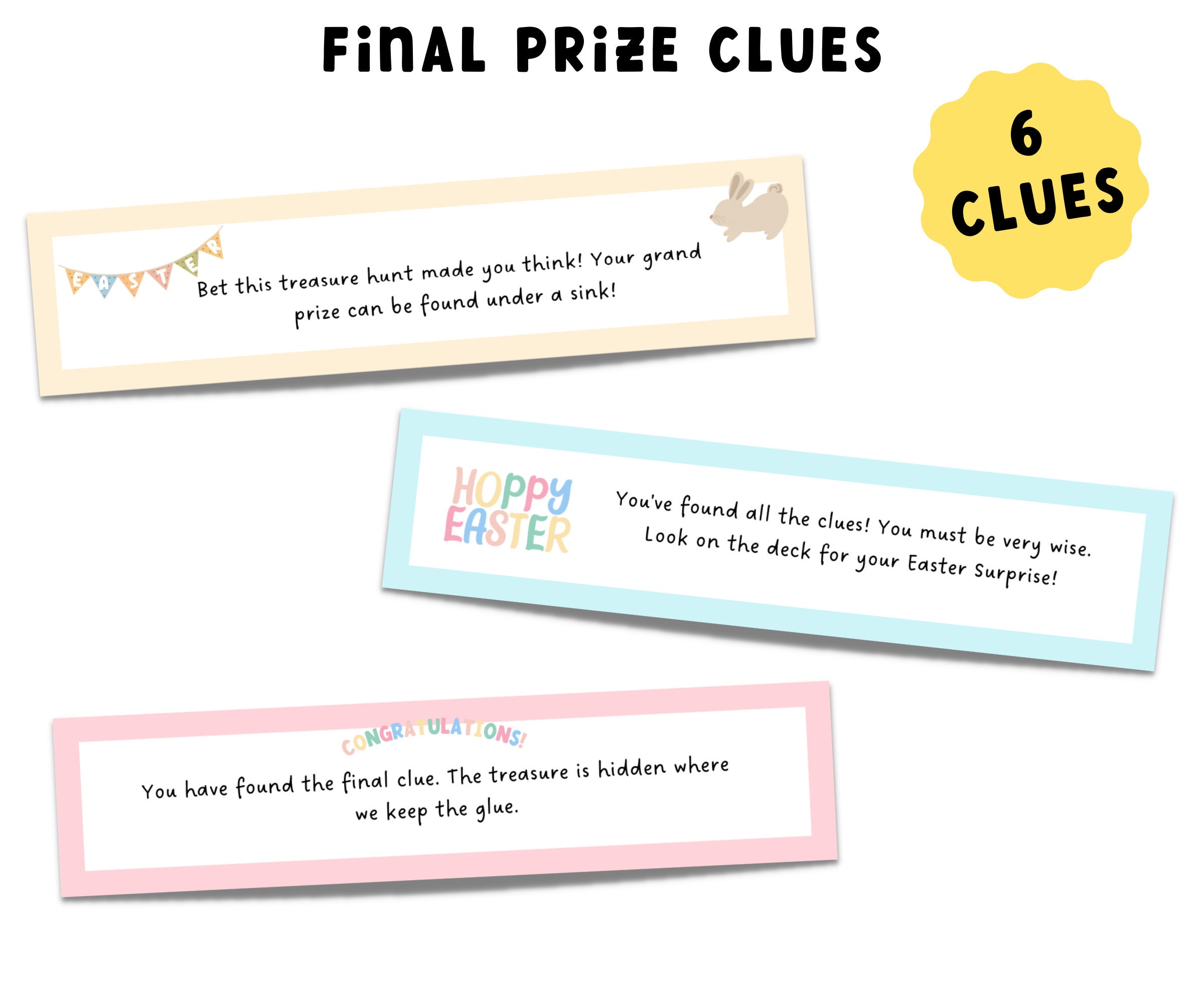 Easter Egg Scavenger Hunt Clues | Printable Treasure Hunt for Kids ...