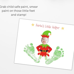 Elf Footprint Art | Baby's First Christmas Handprint Footprint Activity ...