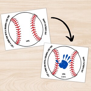 Father’s Day Grandpa Handprint Craft | Printable Baseball Handprint Art ...