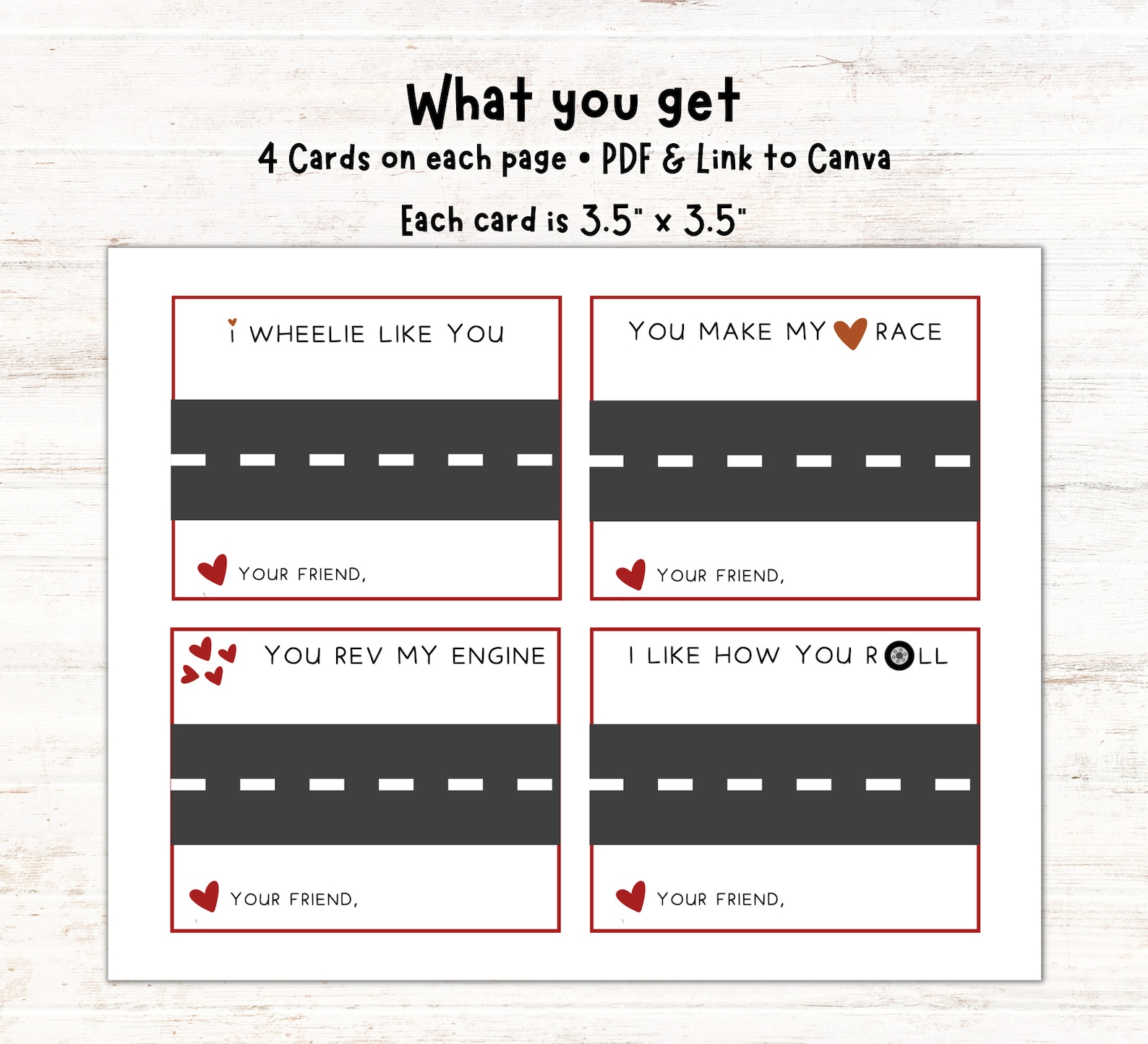 Printable Car Classroom Valentines Cards | Boy Valentines | Race Car ...