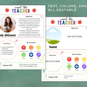 Meet the Teacher Editable Template | Back to School Template | Editable ...