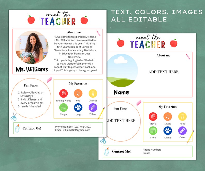 Meet the Teacher Editable Template Back to School Template Editable ...