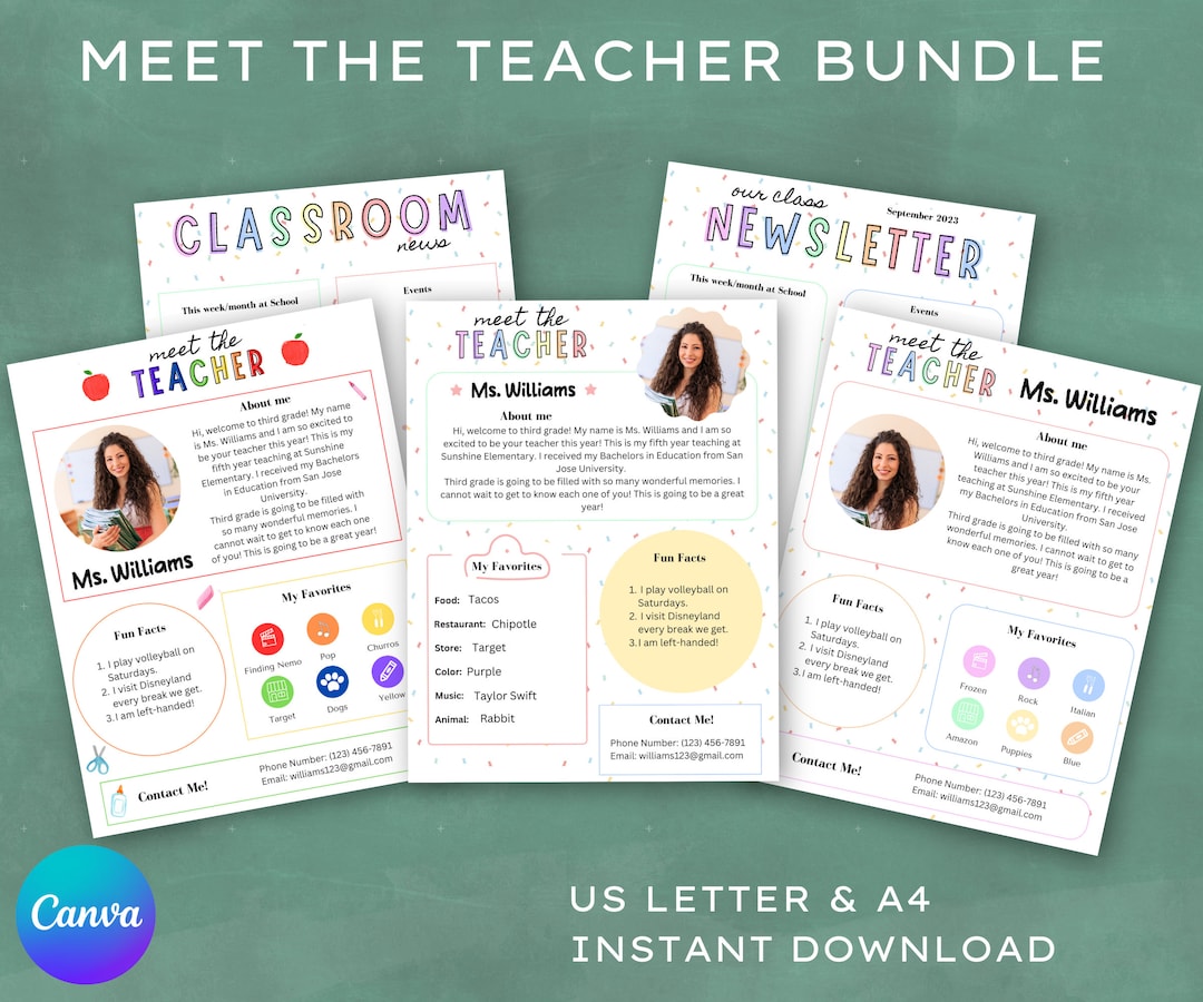Meet the Teacher Editable Template | Back to School Template | Editable ...