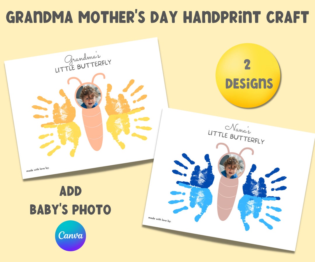 Mothers Day Grandma Butterfly Handprint Craft | Best Grandma Ever ...