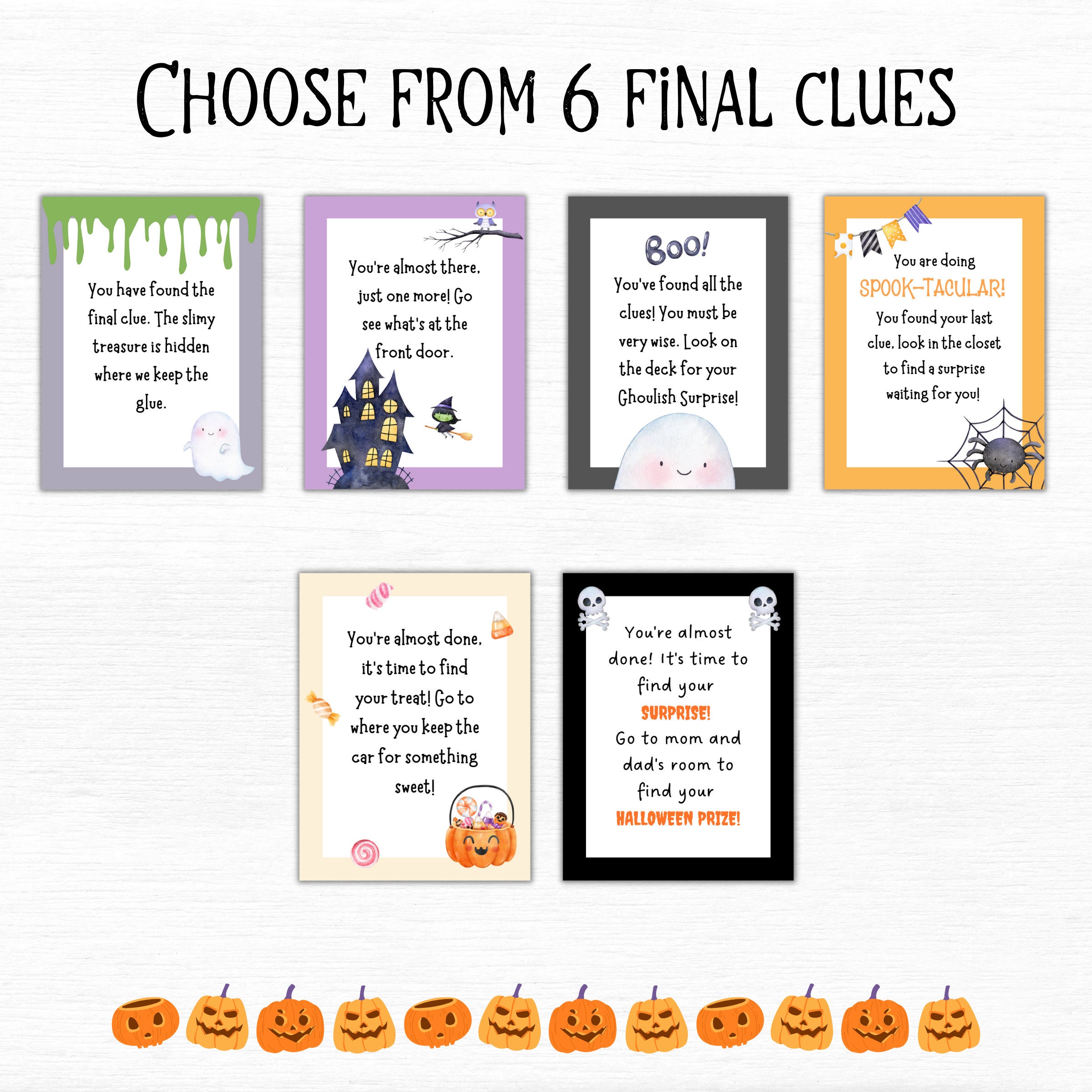 Halloween Scavenger Hunt for Kids | Printable Treasure Hunt | Treasure ...