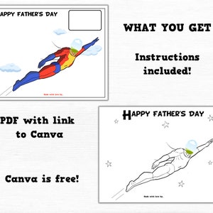 Father's Day Superhero Handprint Craft | Editable Handprint Art | First ...