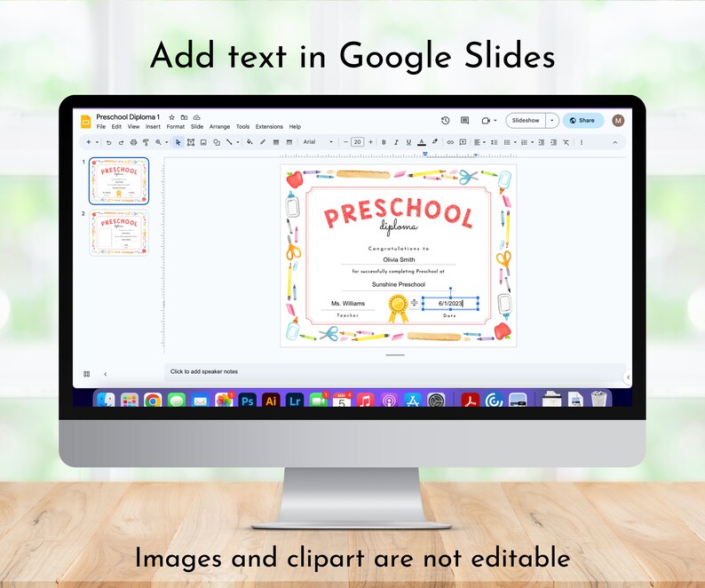 Printable Preschool Graduation Diploma | Preschool Certificate Editable ...