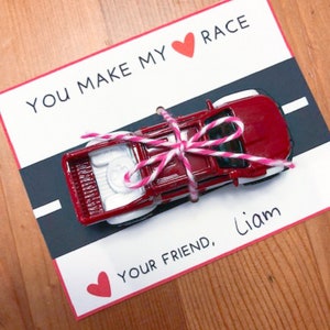 Printable Car Classroom Valentines | Boy Valentines | Race Car ...