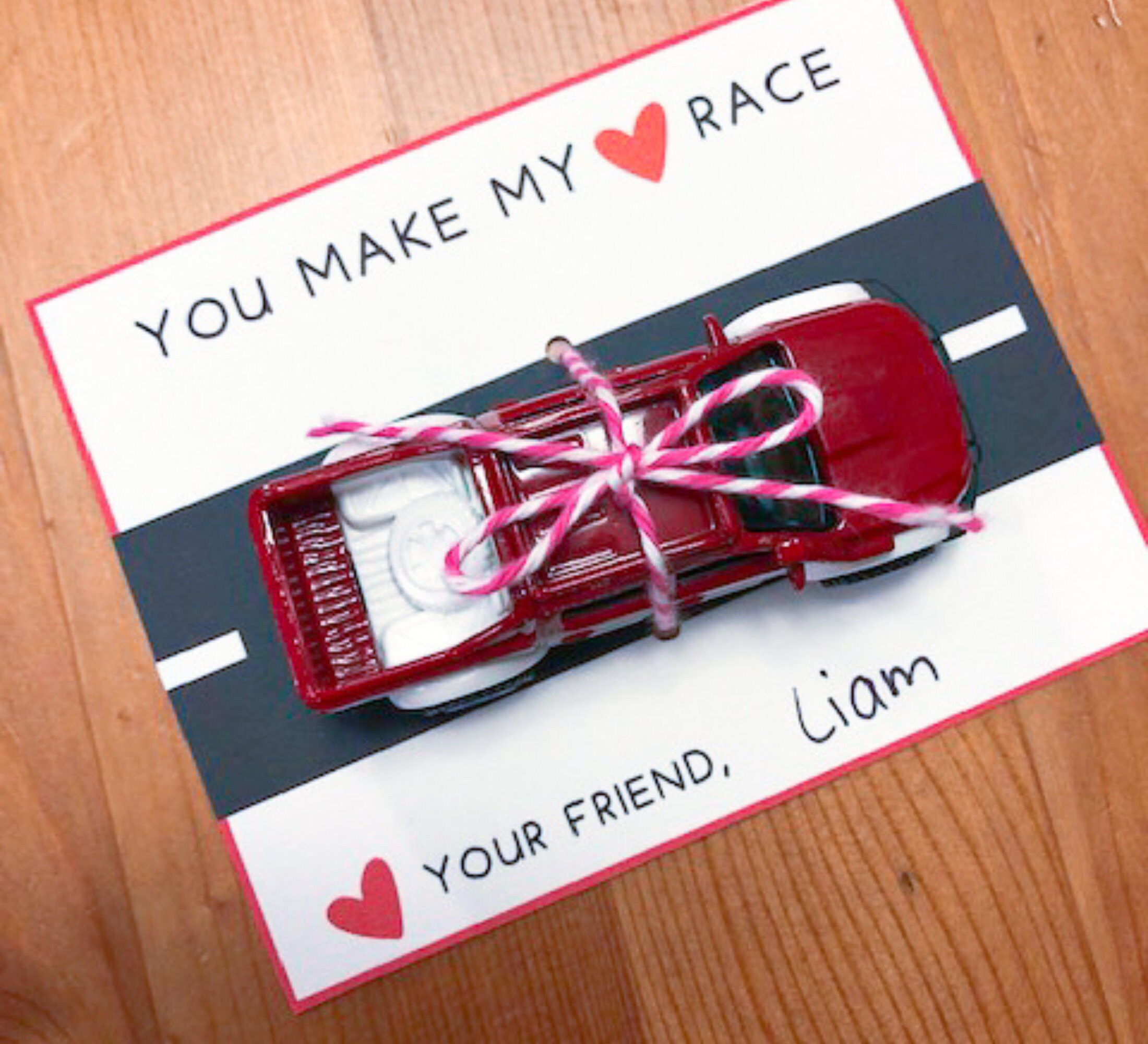 Printable Car Classroom Valentines | Boy Valentines | Race Car ...