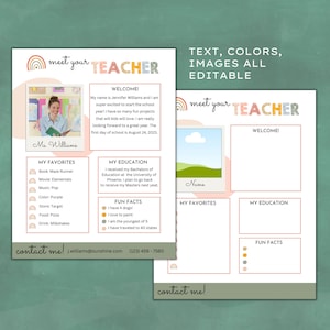 Meet the Teacher Editable Template | Back to School Template | Editable ...