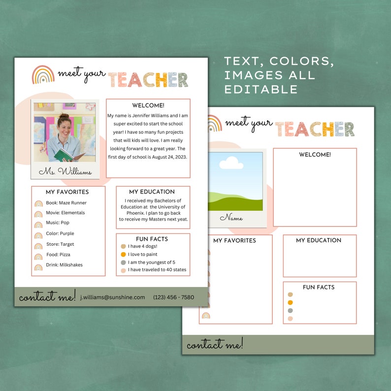 Meet the Teacher Editable Template | Back to School Template | Editable ...