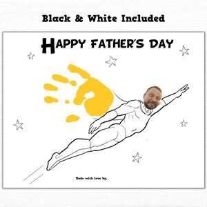 Father's Day Superhero Handprint Craft | Editable Handprint Art | First ...