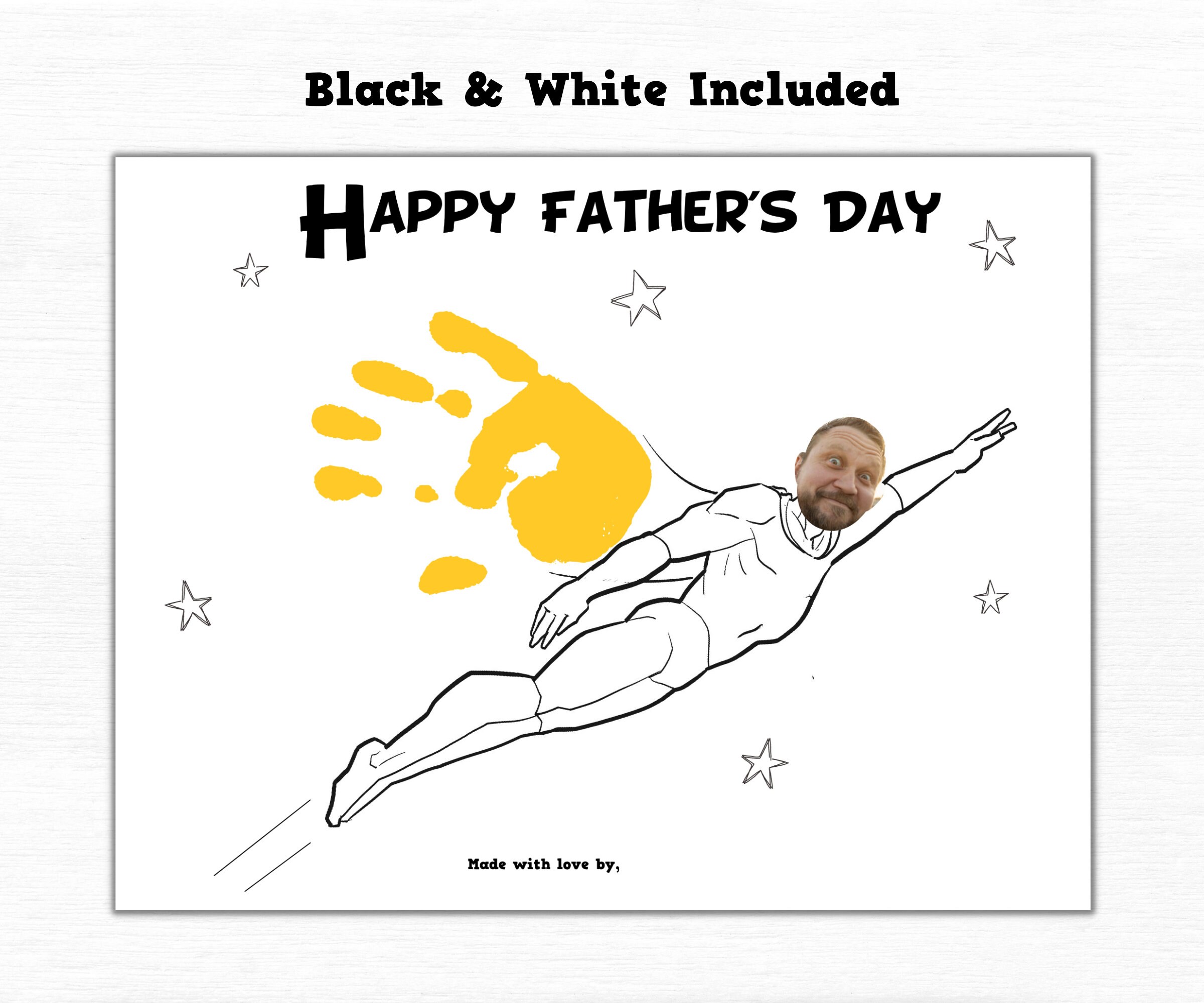 Father's Day Superhero Handprint Craft Editable Handprint Art First ...