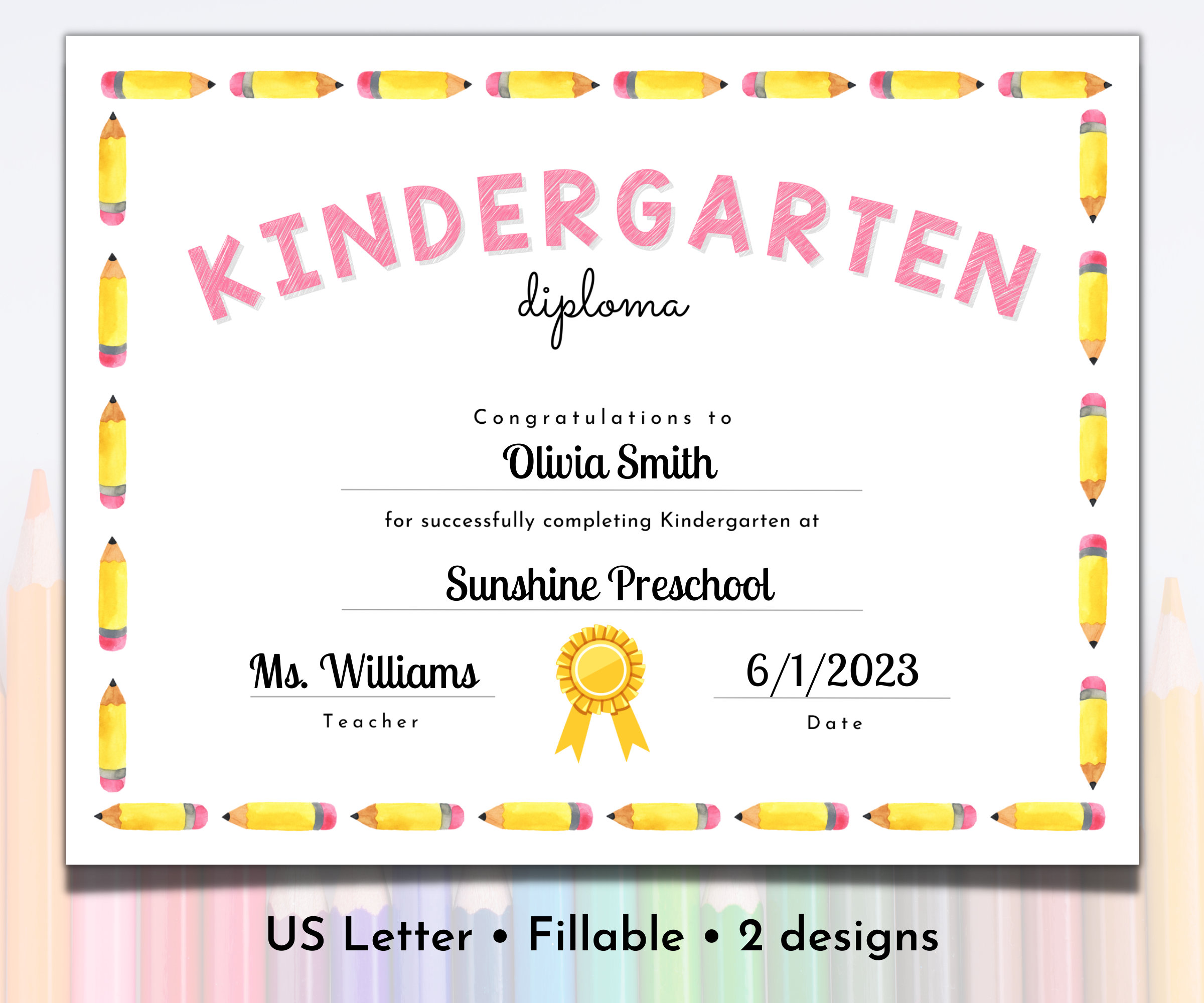 Kindergarten Certificate Template