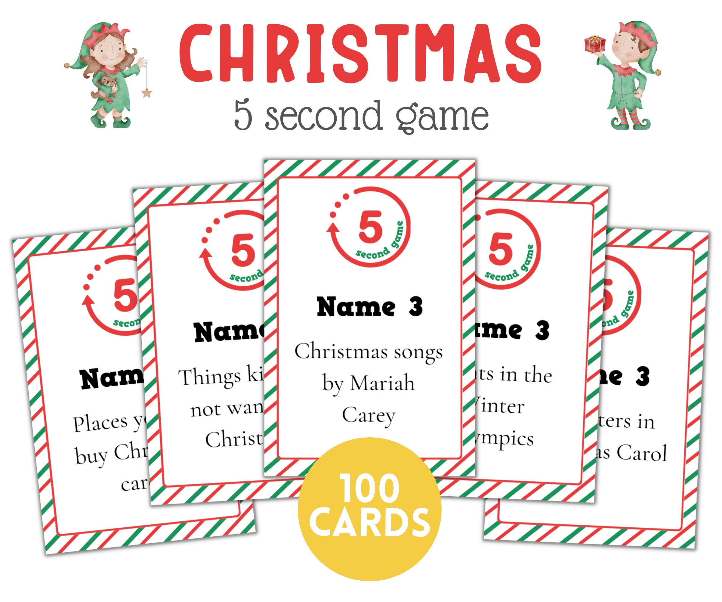 Christmas 5 Second Game Christmas Party Games Christmas Trivia Holiday ...