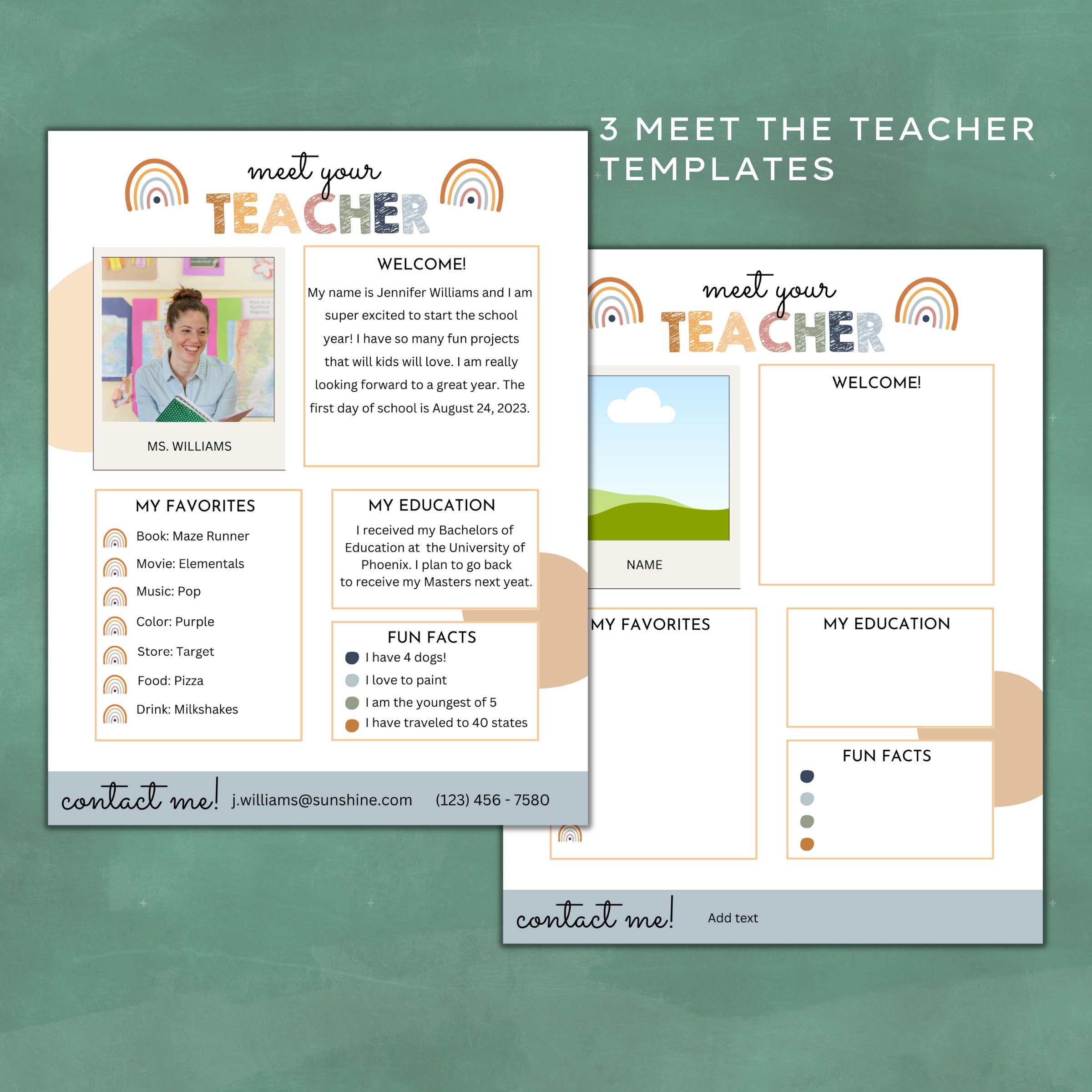 Meet the Teacher Editable Template | Back to School Template | Editable ...
