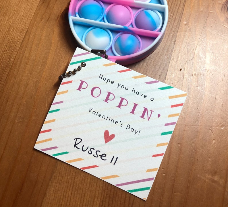 Pop It Valentine Gift Tags Printable Classroom Valentines - Etsy