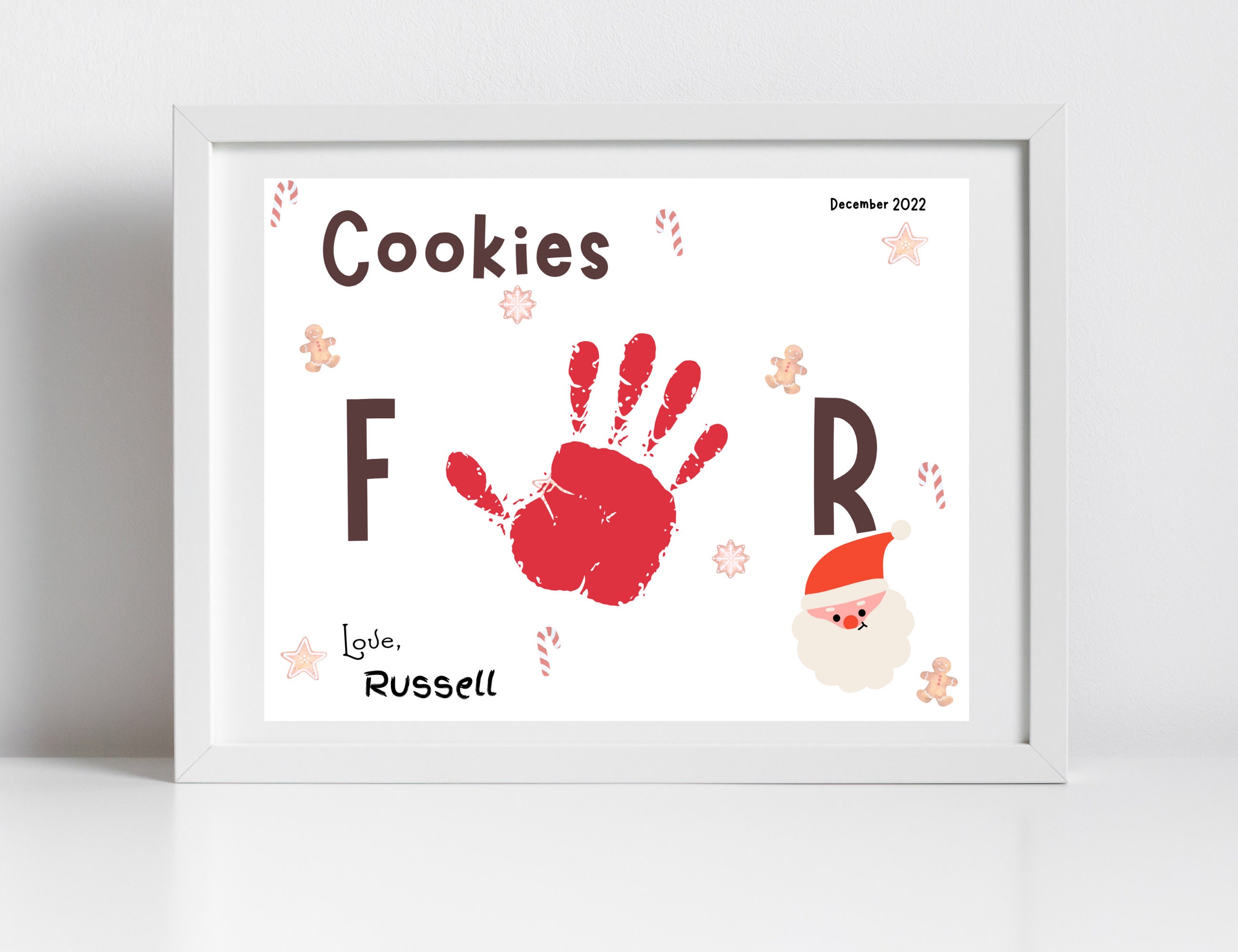 Christmas Handprint Art Cookies for Santa Handprint Preschool Christmas ...