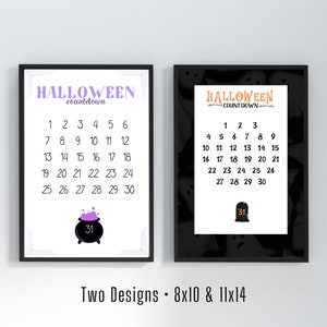 Halloween Countdown Printable Calendar | Halloween Printable Wall Decor ...