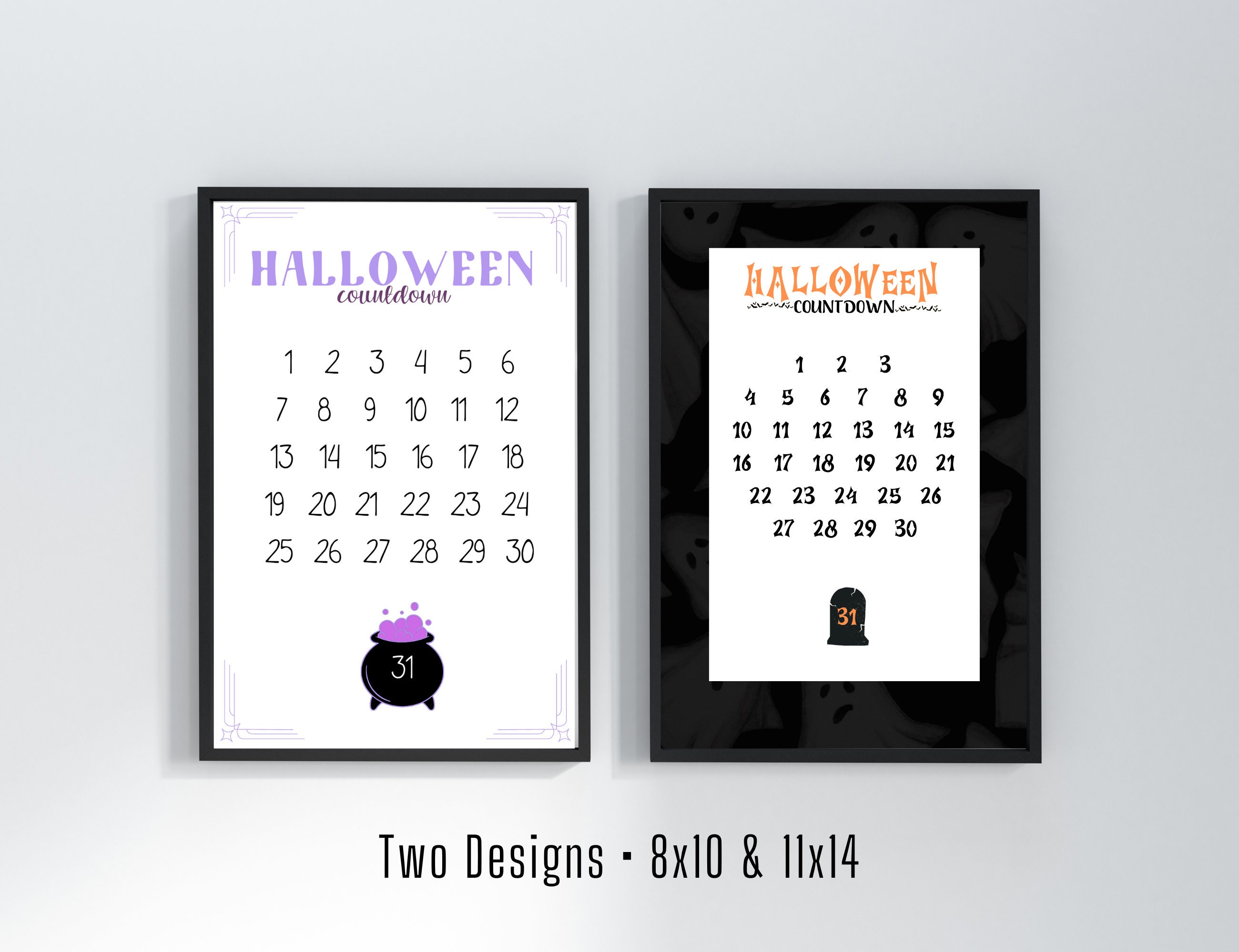 Halloween Countdown Printable Calendar Halloween Printable Wall Decor ...