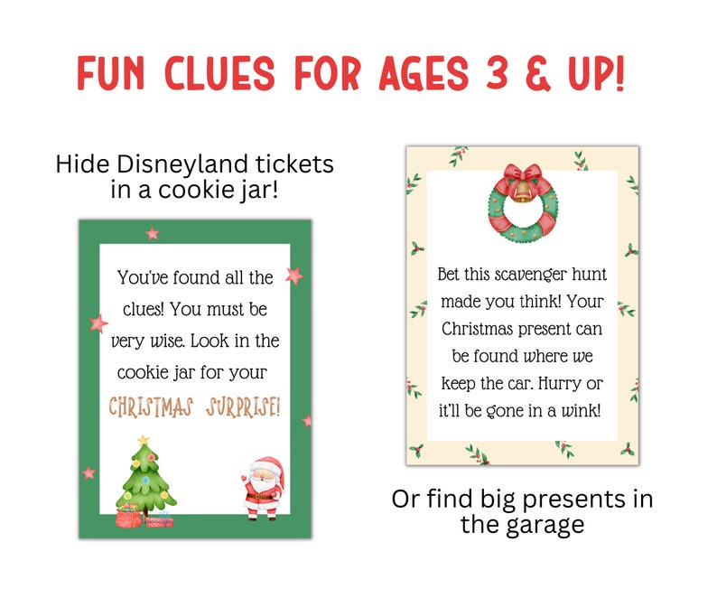 Christmas Scavenger Hunt for Kids Printable Treasure Hunt Treasure Hunt ...