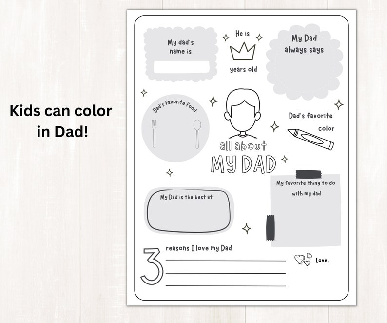 Father's Day All About My Dad Questionnaire | First Father's Day ...
