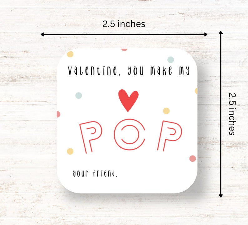 Pop It Valentine Gift Tags Printable Classroom Valentines Pop It Fidget ...