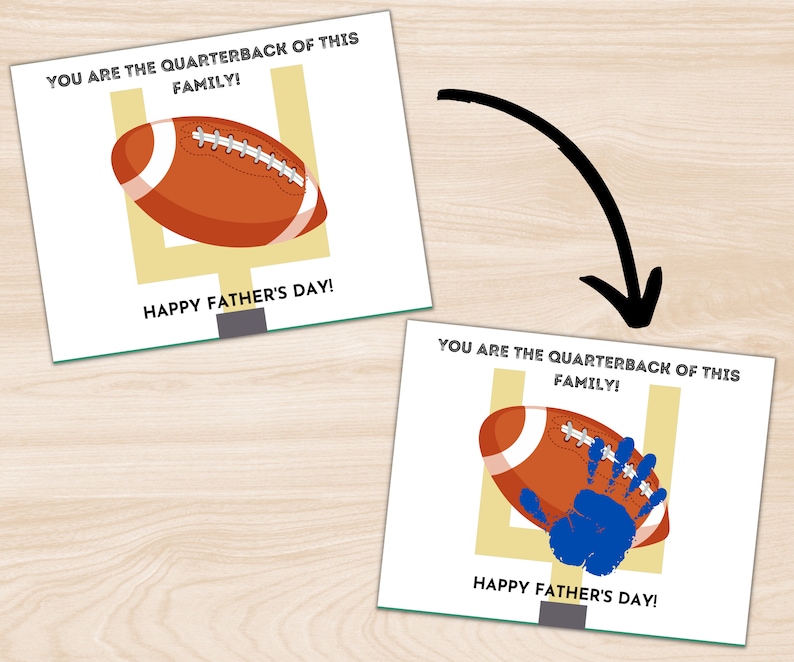 Father's Day Dad Handprint Craft Printable Football - Etsy