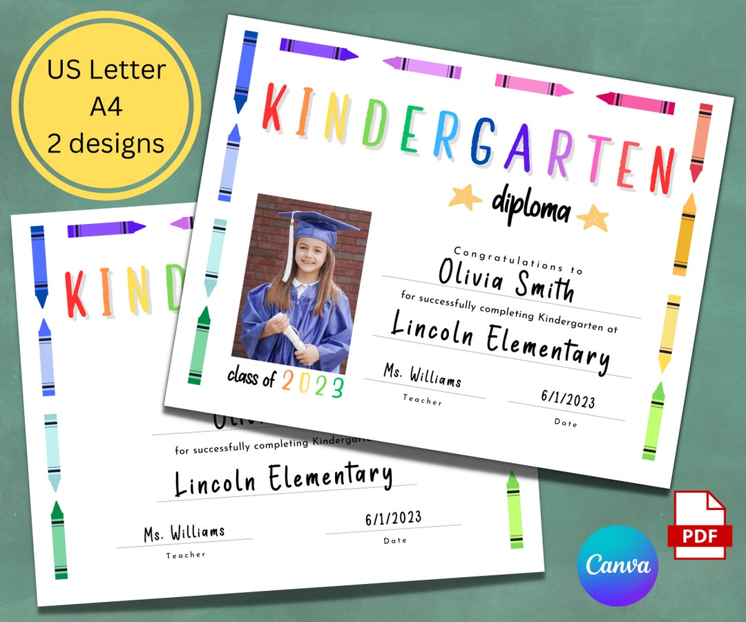 Printable Kindergarten Graduation Diploma | Kindergarten Certificate ...