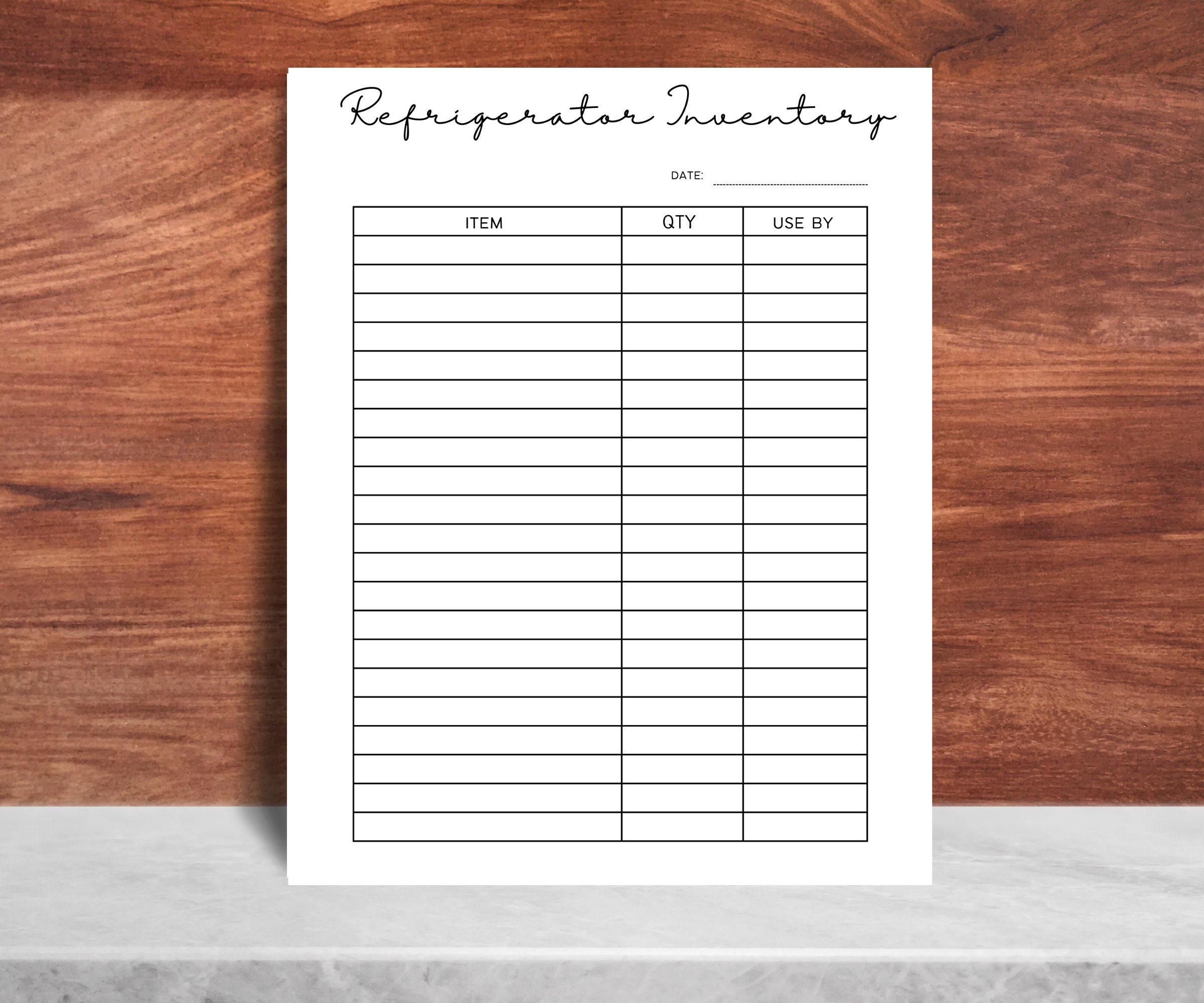 Printable Refrigerator Inventory Tracker Kitchen Inventory Food ...