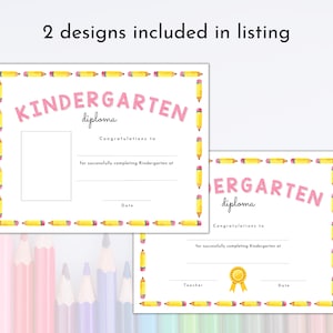 Printable Kindergarten Graduation Diploma Kinder Certificate Editable ...