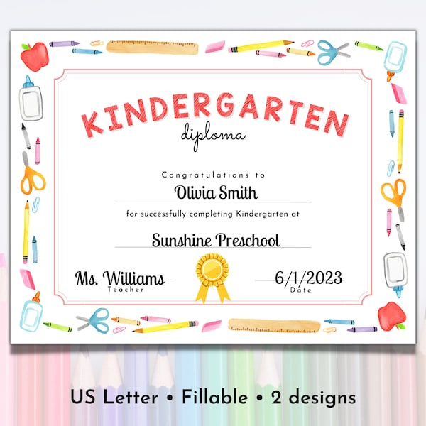 Kinder Diploma - Etsy