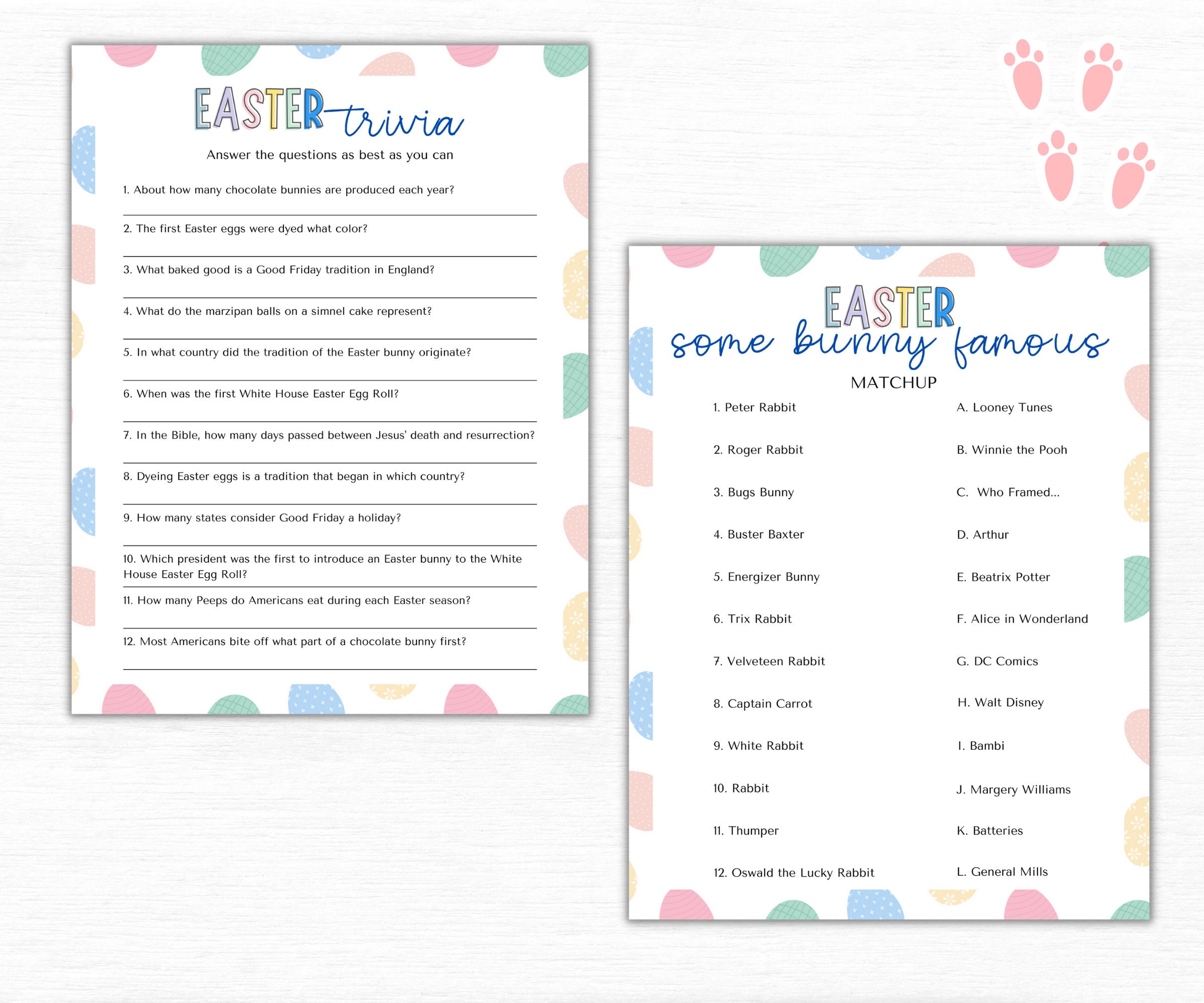 Printable Easter Party Game Bundle Family Game Night Easter Activities ...