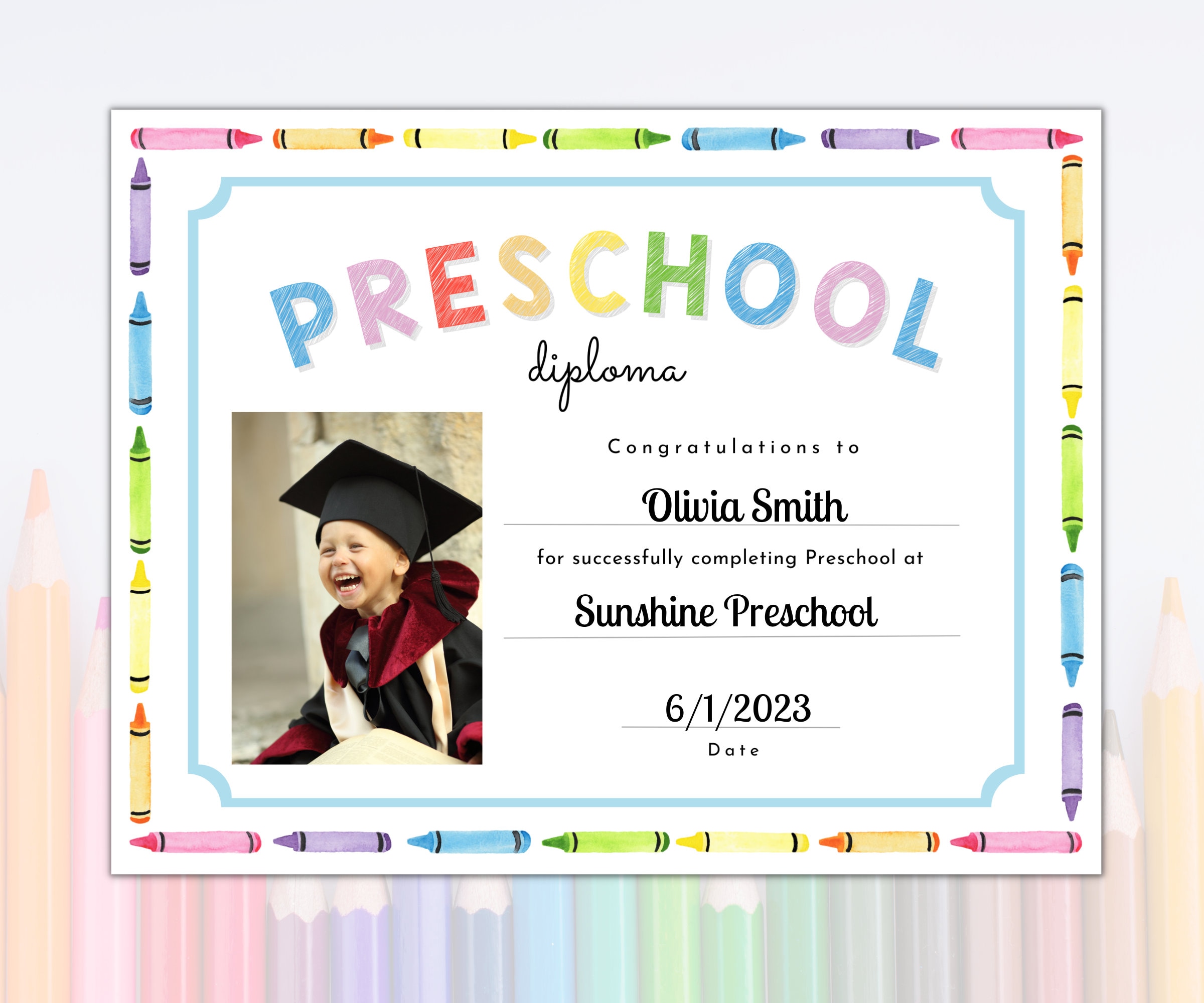 Printable Preschool Graduation Diploma Preschool Certificate - Etsy