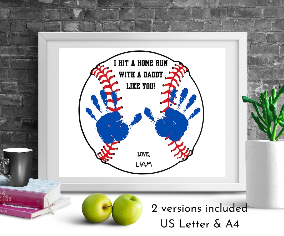 Father's Day Daddy Handprint Craft | Printable Baseball Handprint Art ...
