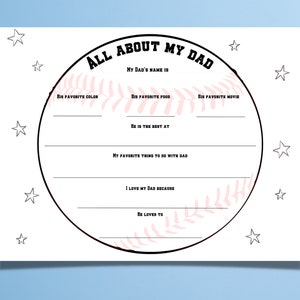 Father's Day All About My Dad Questionnaire | First Father's Day ...