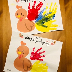 Baby's First Thanksgiving Handprint Activity | Turkey Handprint Art ...