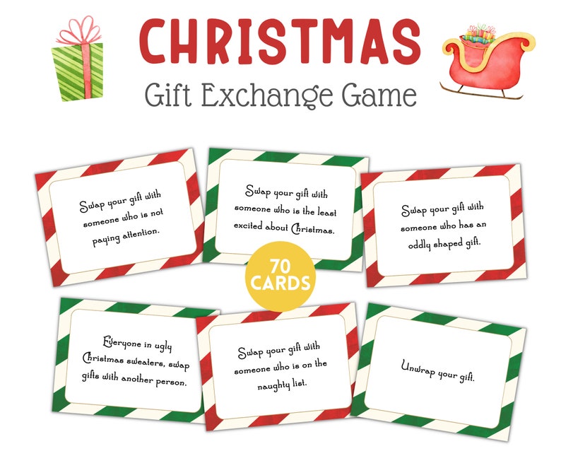 Christmas Gift Exchange White Elephant Party Game Yankee Swap Gift ...