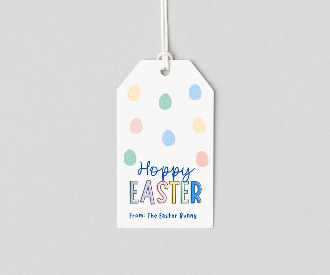 Printable Easter Gift Tag | Easter Basket Tag | Hoppy Easter Tag ...