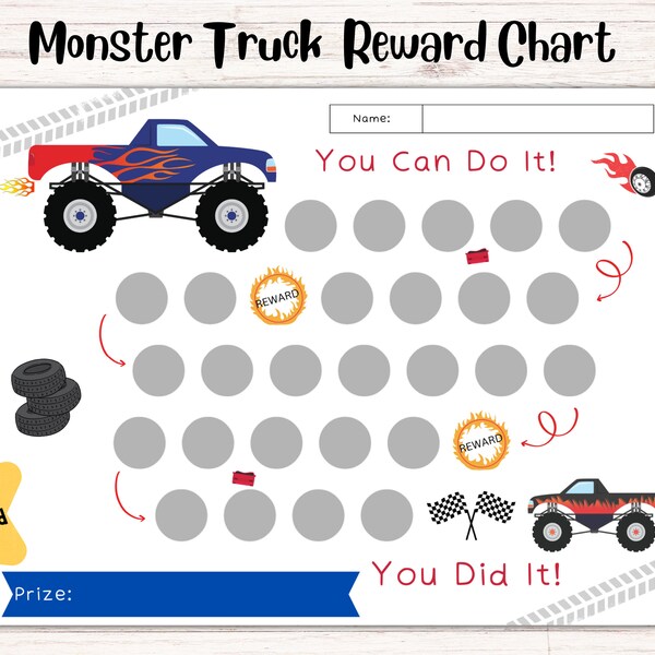 Monster Truck Potty Training Chart - Etsy Sweden